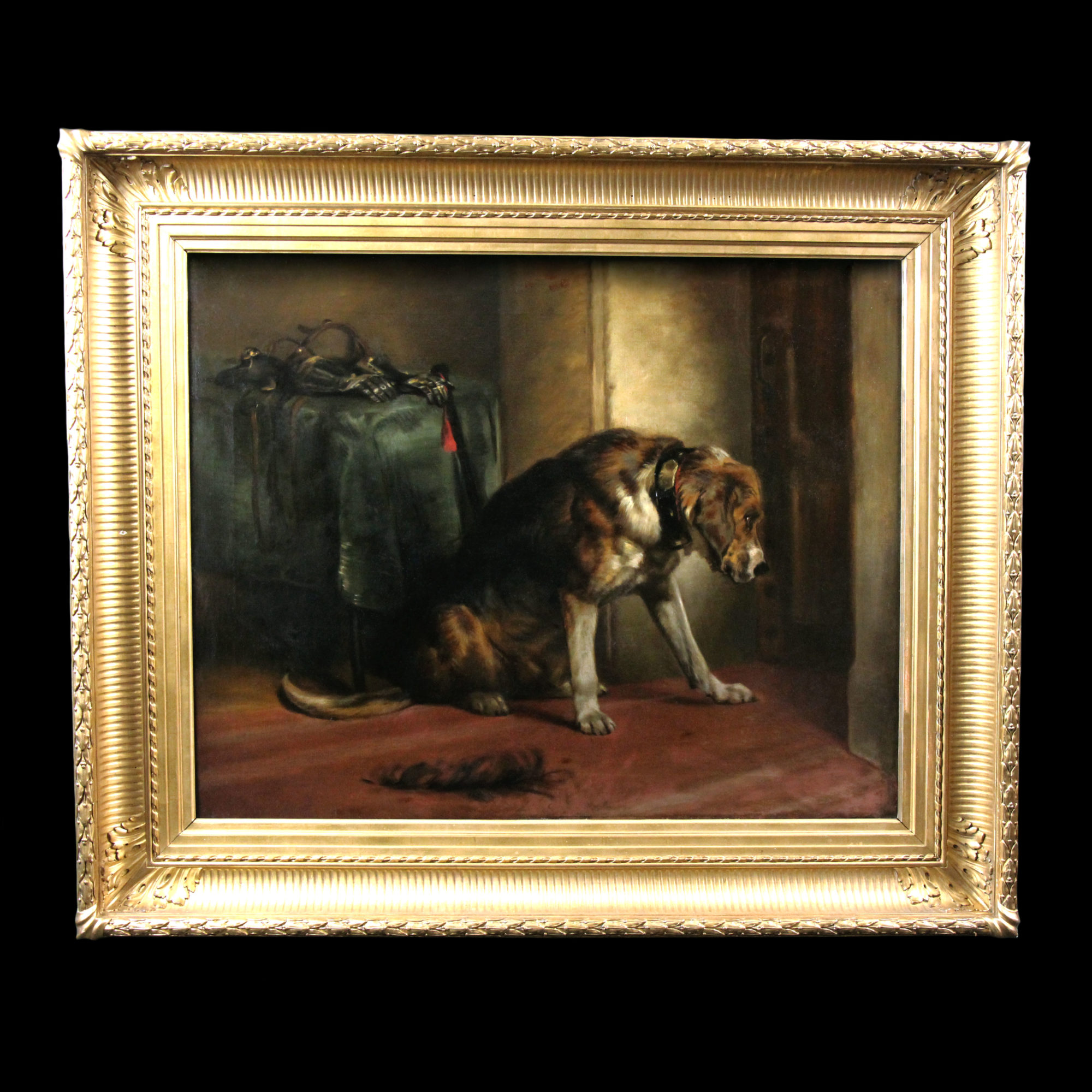 A hunting dog oil on canvas by Edwin Landseer British school